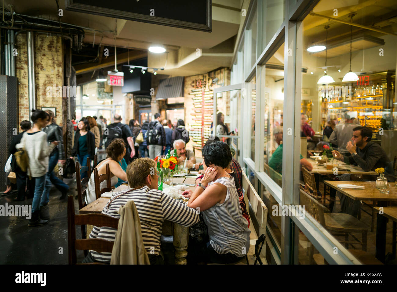 USA, New York, New York City, Lower Manhattan, Chelsea Market, interior ...