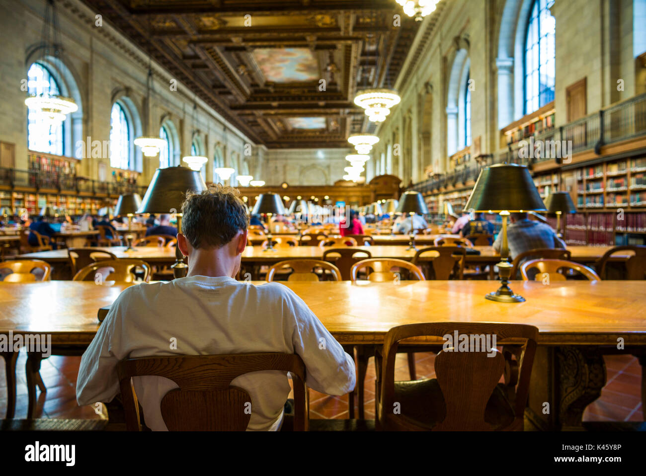 USA, New York, New York City, Mid-Town Manhattan, New York Public ...