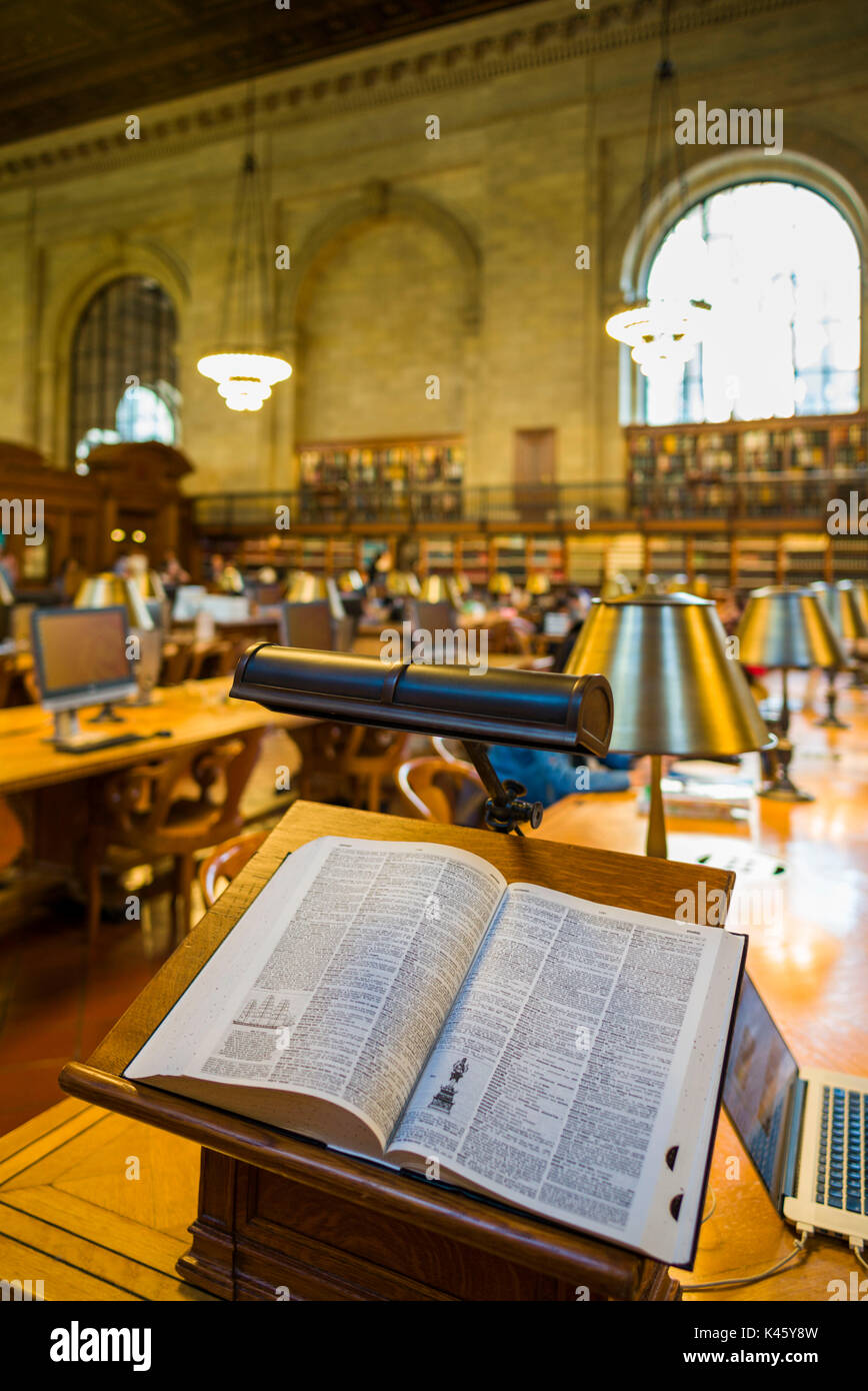 The main reading room of the new york public library hi-res stock ...
