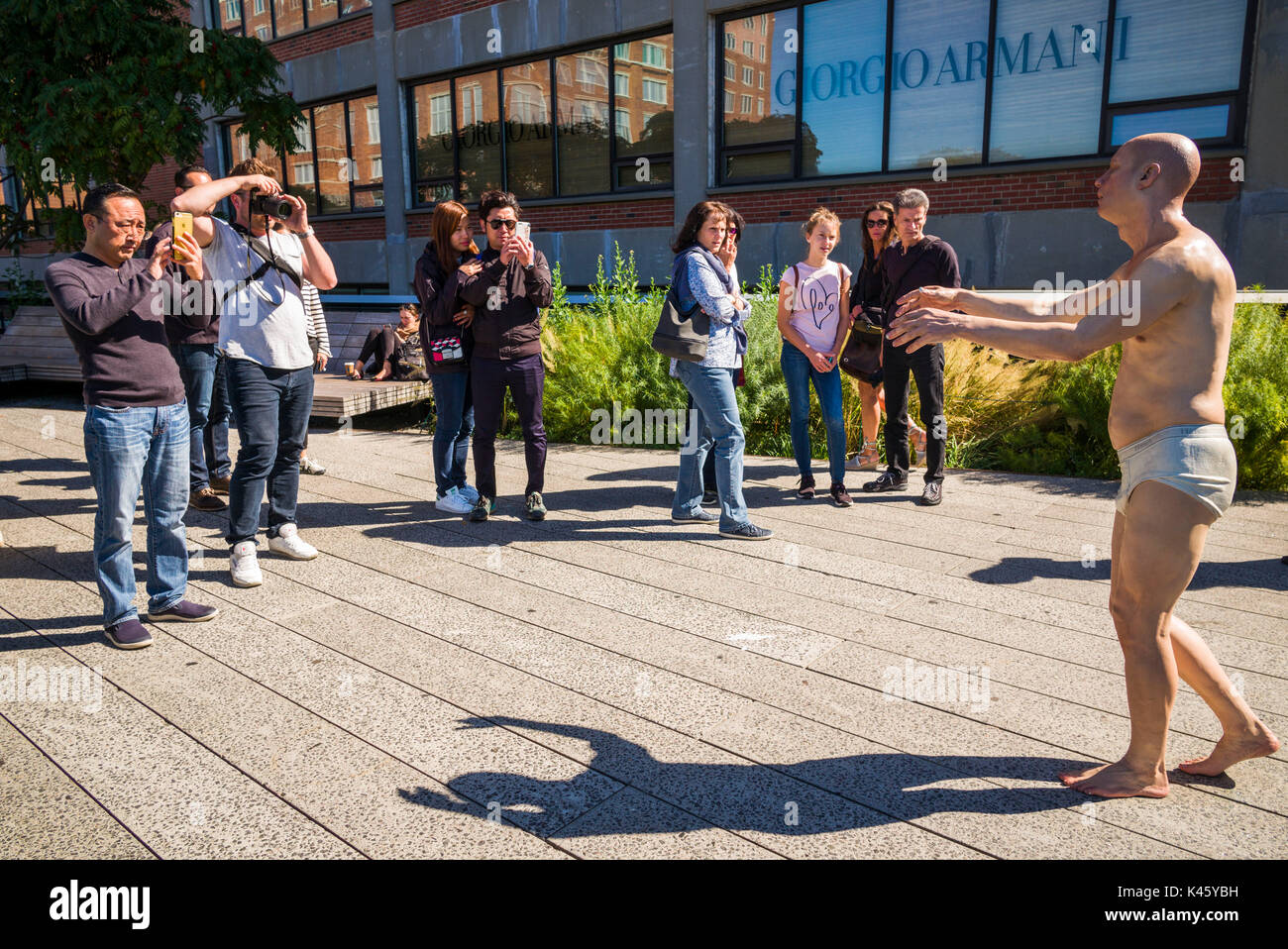 USA, New York, New York City, Lower Manhattan, The High Line park ...