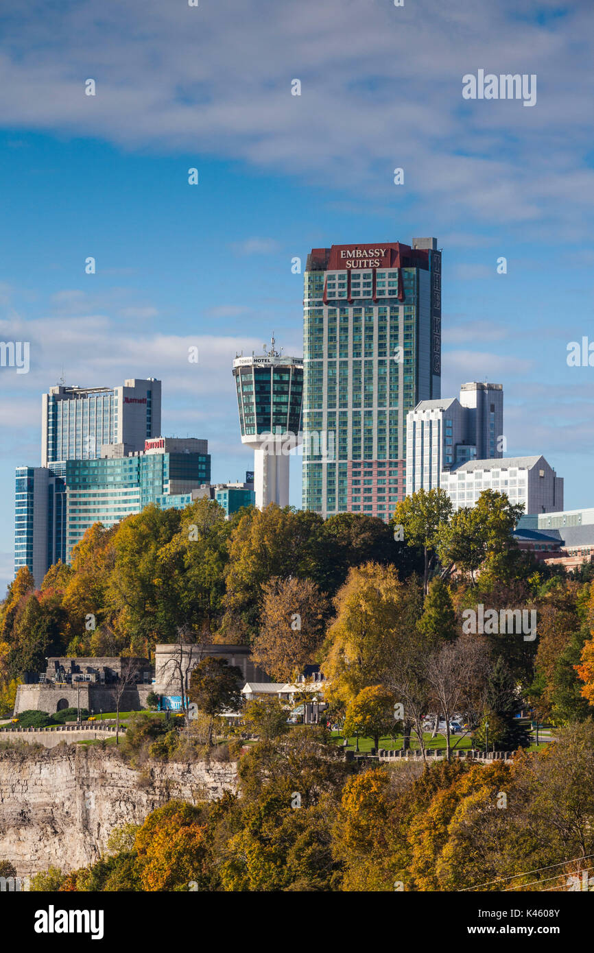 Canada, Ontario, Niagara Falls, high rise buildings by the falls Stock ...
