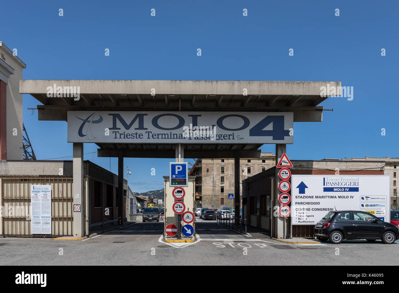 Molo (in English: pier) 4 passenger terminal entrance, Trieste, Italy ...