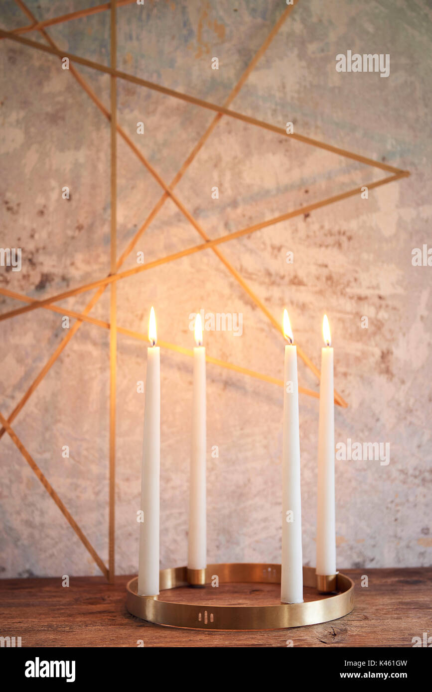 Advent candles, Still life Christmas Stock Photo - Alamy