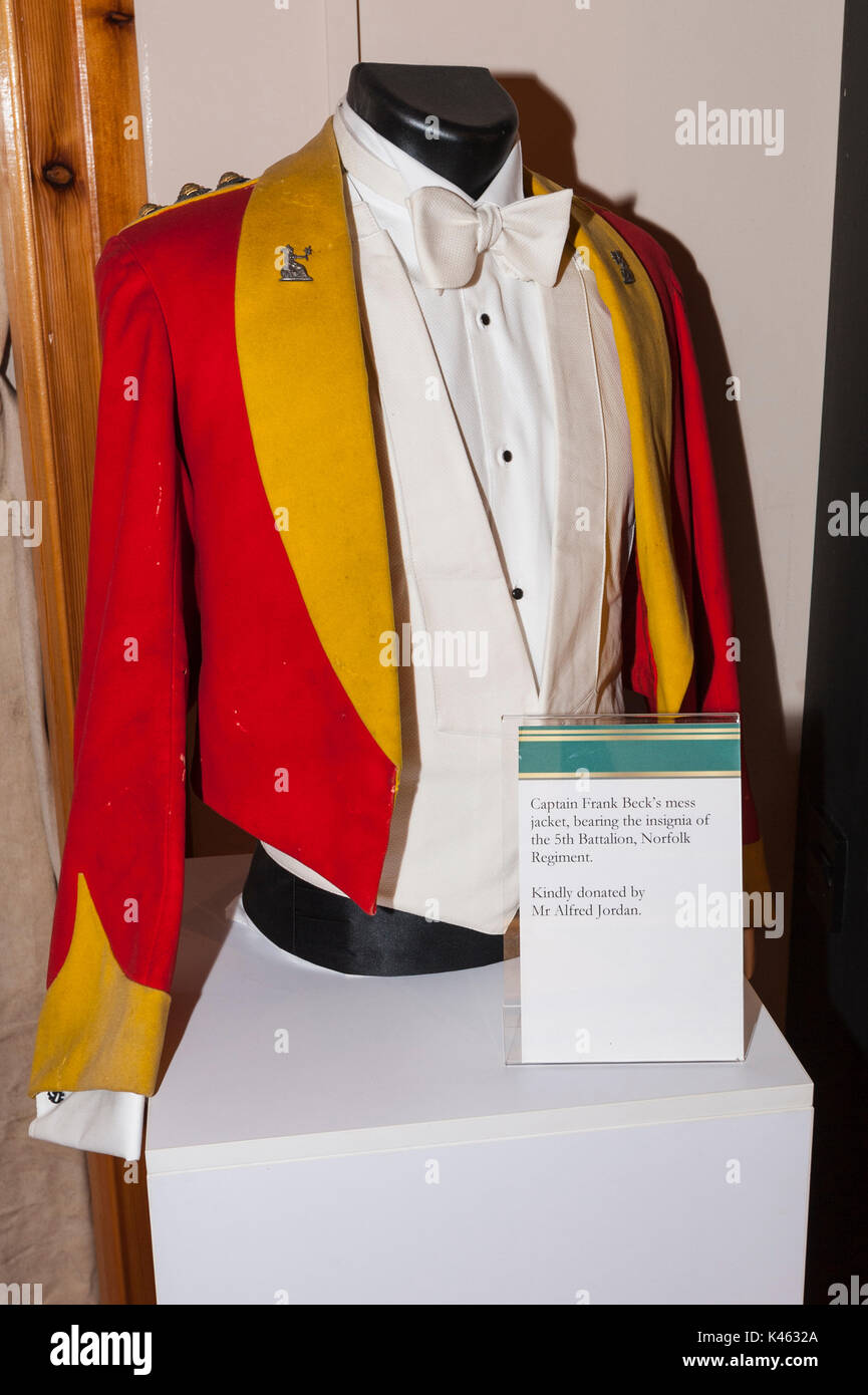 Captain Frank Beck's mess jacket inside the Museum at Sandringham ...