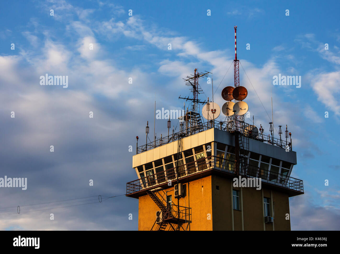 Air Traffic Control tower essential to aircraft operations at a busy ...