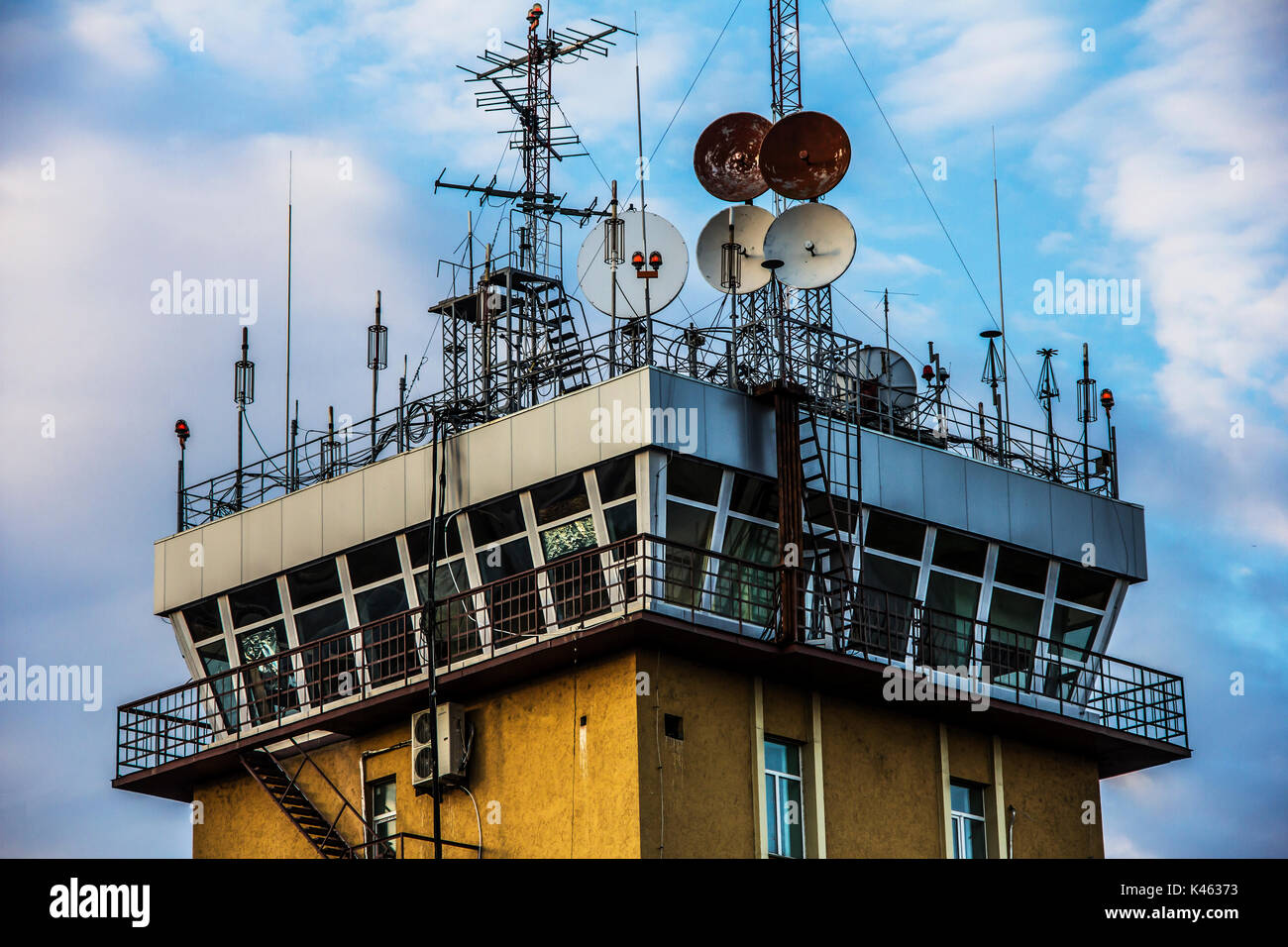 Air Traffic Control tower essential to aircraft operations at a busy ...