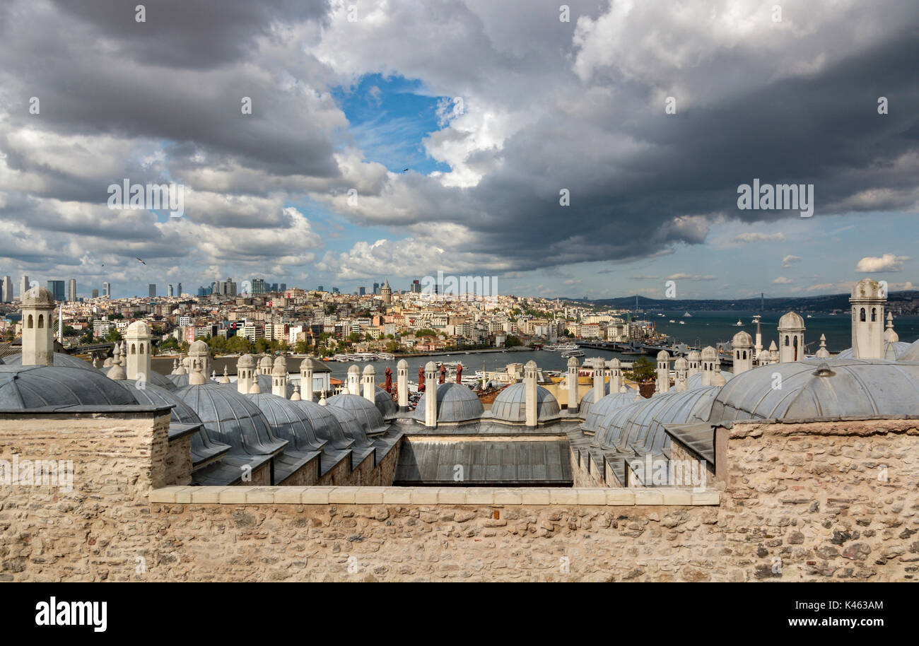 The Suleymaniye Mosque Complex and Galata Tower in the backround ...