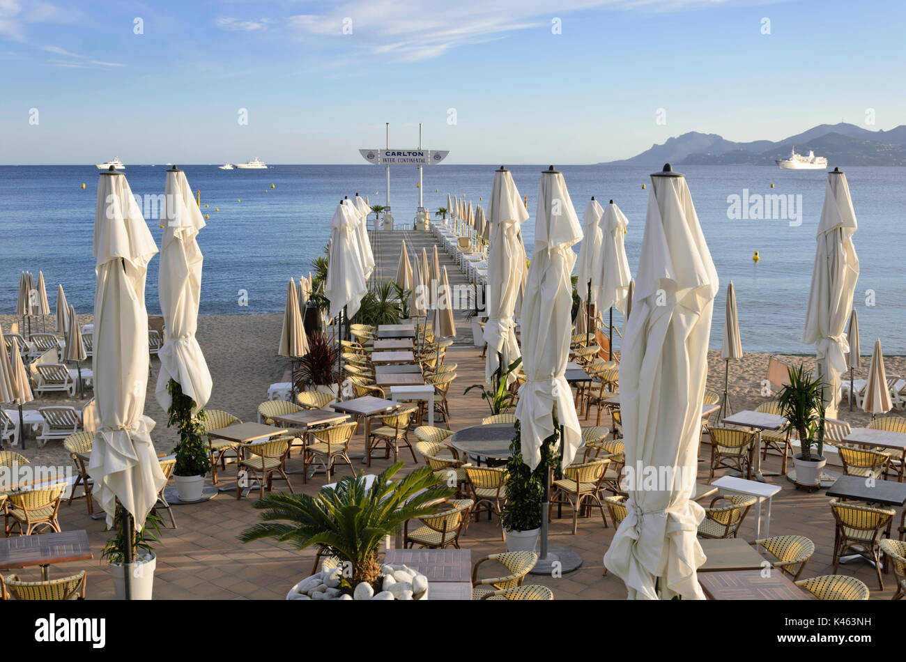 Restaurant at the Promenade de la Croisette, Cannes, France Stock Photo ...