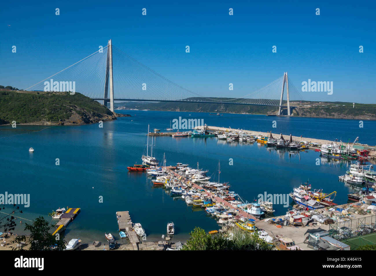 New suspension bridge ( Yavuz Sultan Selim) on the Bosporus near ...