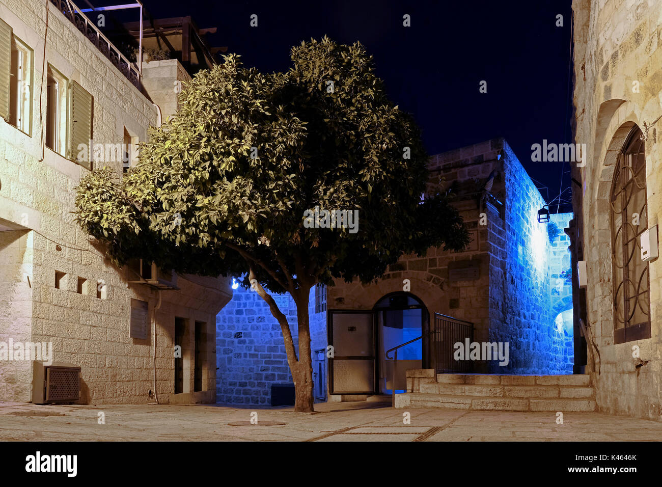 View of a courtyard in the the Jewish Quarter old city Jerusalem Israel ...