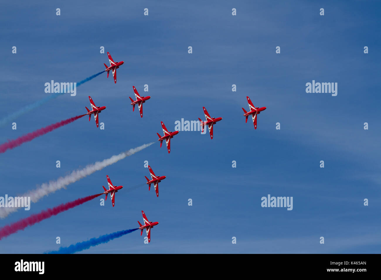 RAF Red Arrows Performing their Flight Display At Southport Airshow In ...