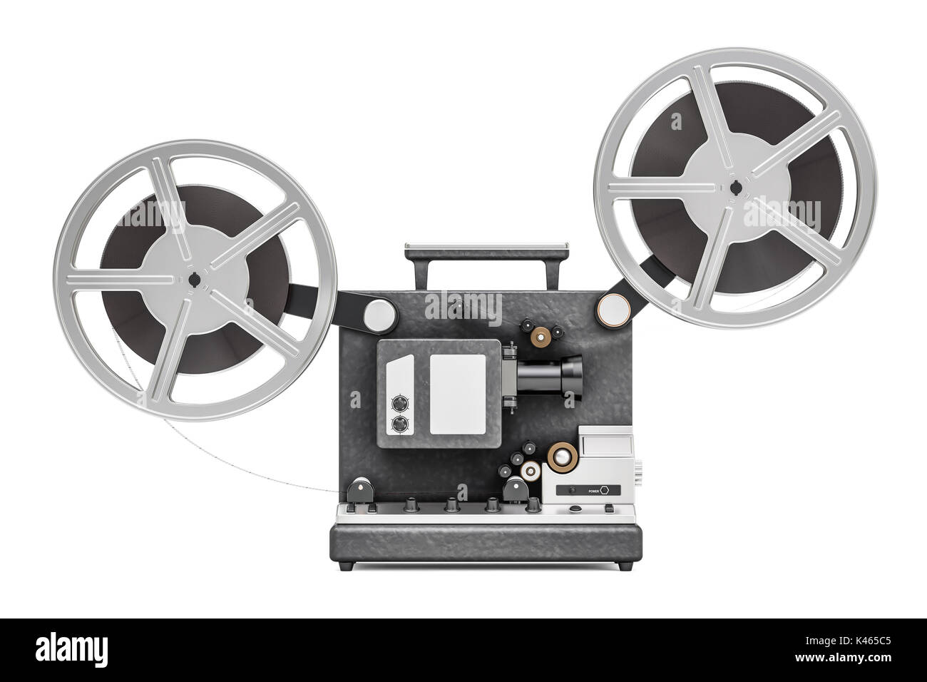 cinema projector side view, 3D rendering isolated on white background ...