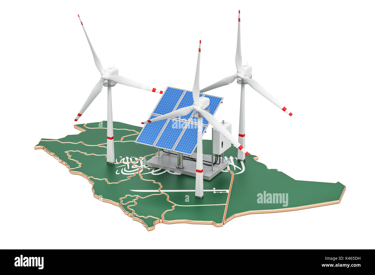 Renewable energy and sustainable development in Saudi Arabia, concept ...