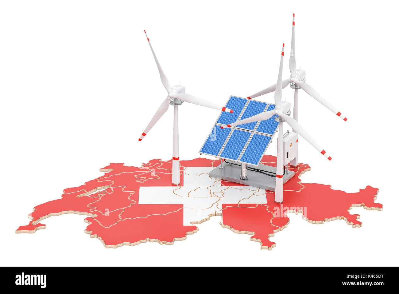 Renewable energy and sustainable development in Switzerland, concept ...