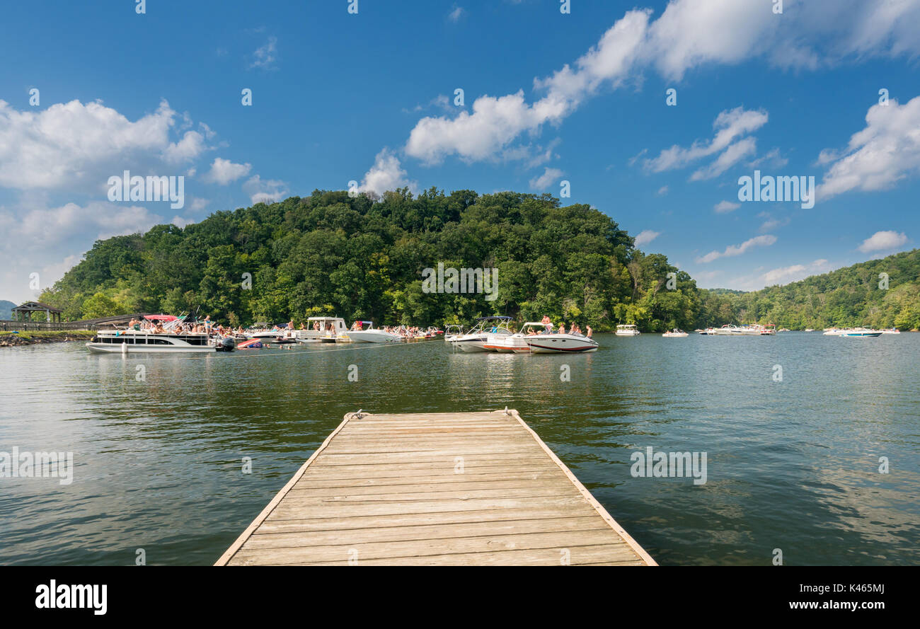 Labor day boating party on Cheat Lake Morgantown WV Stock Photo - Alamy