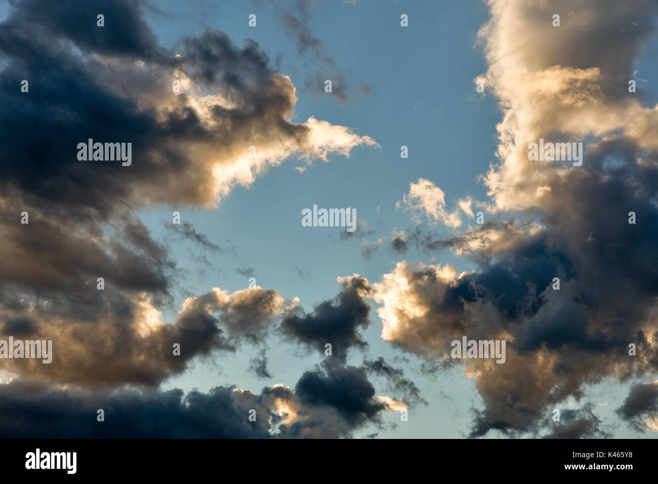 blue dramatic sky with clouds background Stock Photo - Alamy