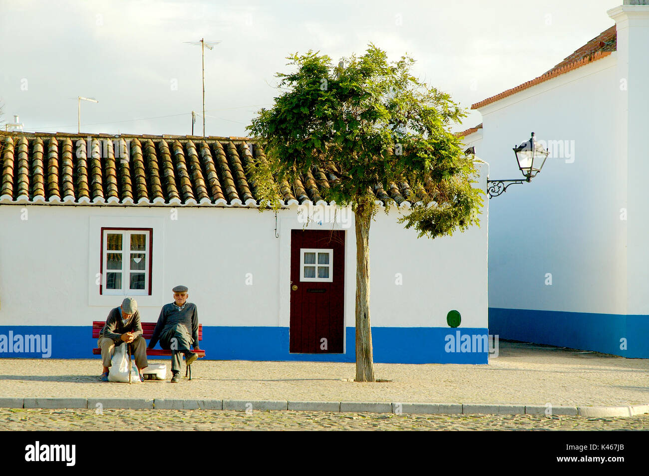 The traditional village of Porto Covo with white houses, Alentejo ...