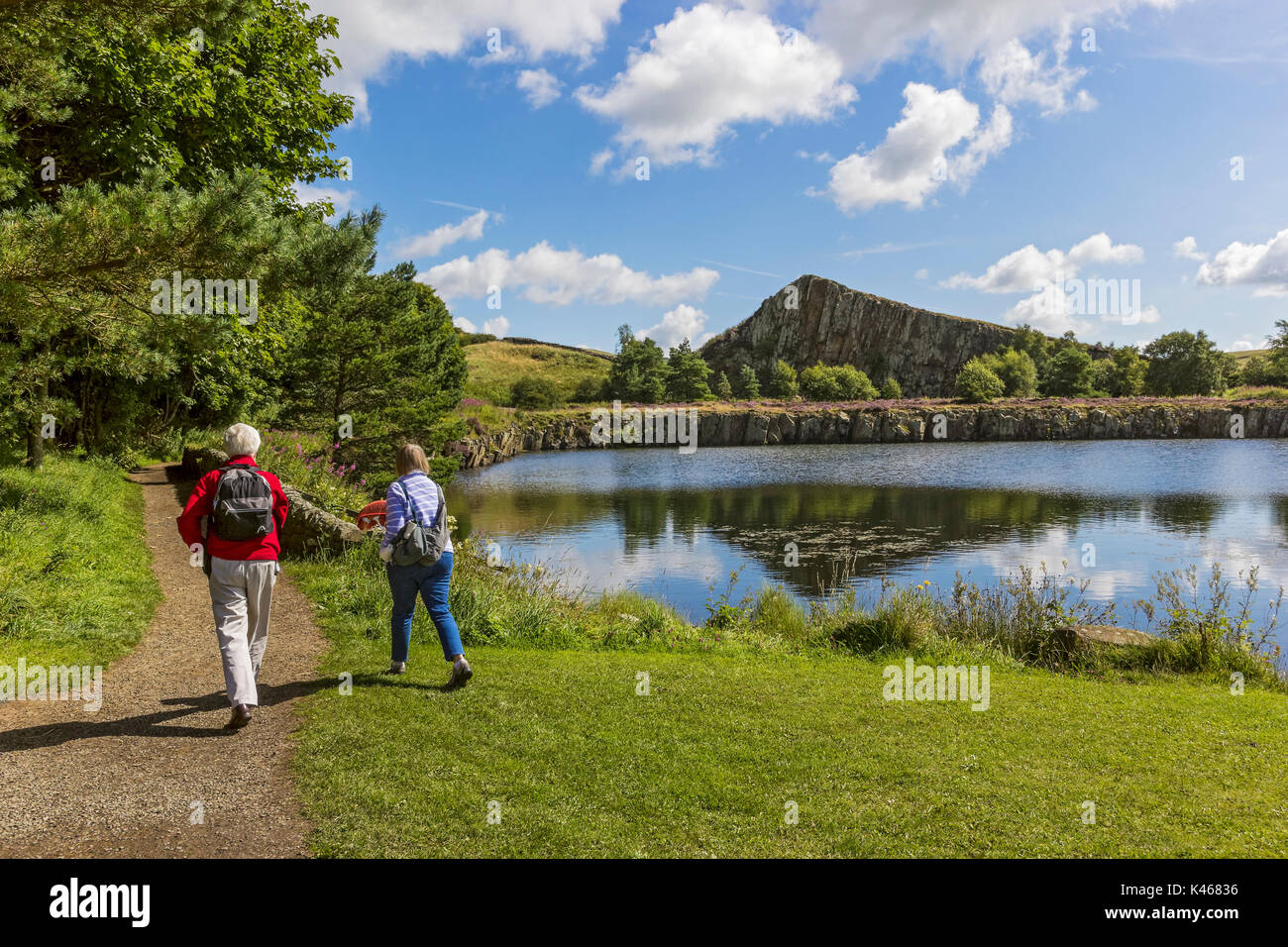 Walkers in Northumberland head for the roman or Hadrian's Wall from ...