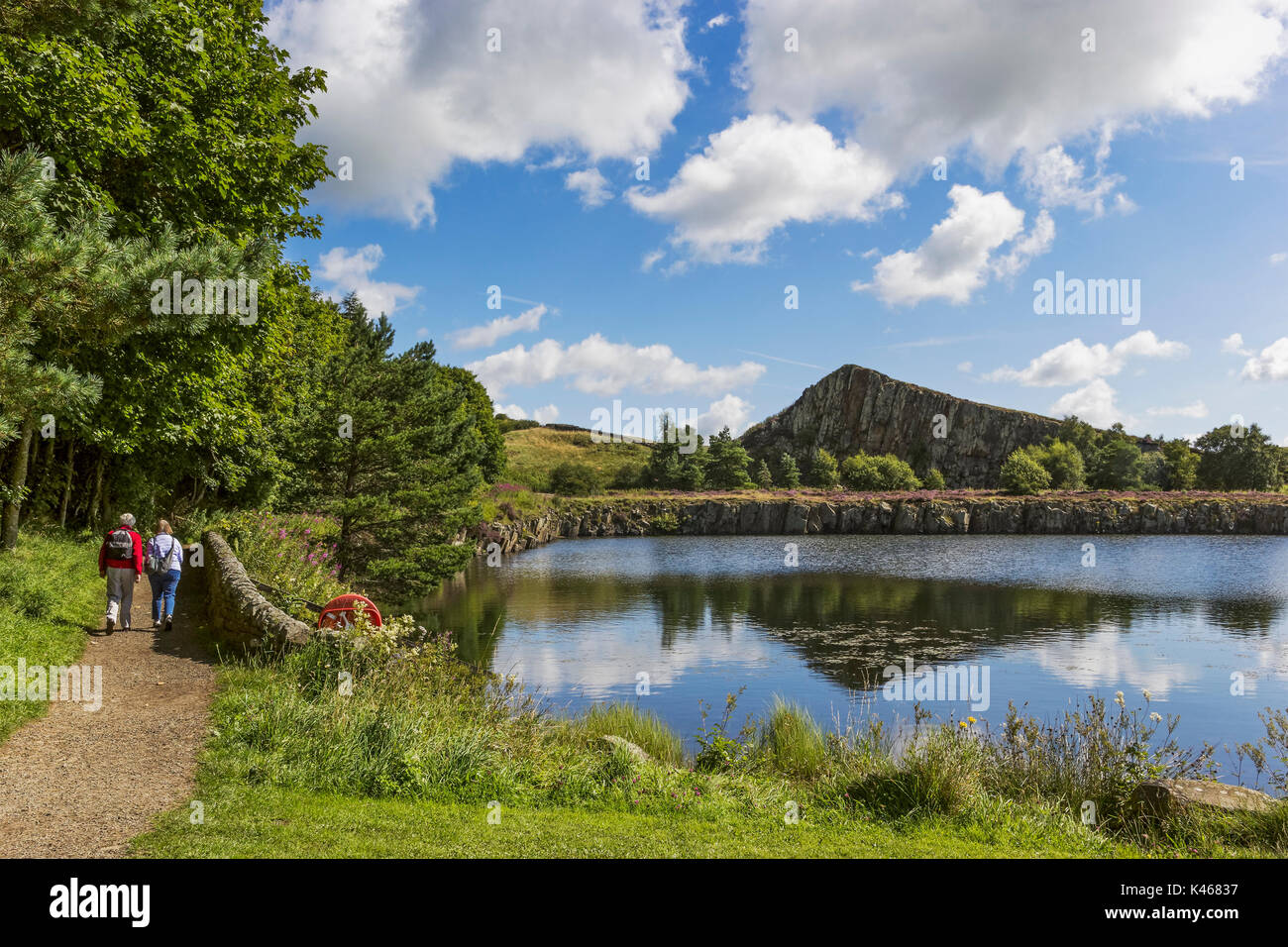 Walkers in Northumberland head for the roman or Hadrian's Wall from ...
