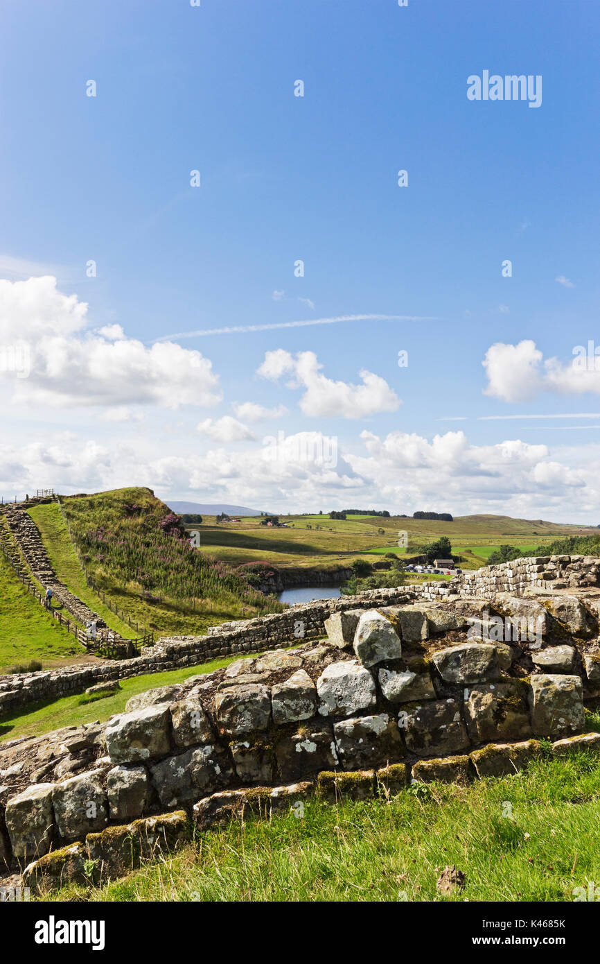 Looking from Milecastle 39 on the roman or Hadrian's Wall over ...