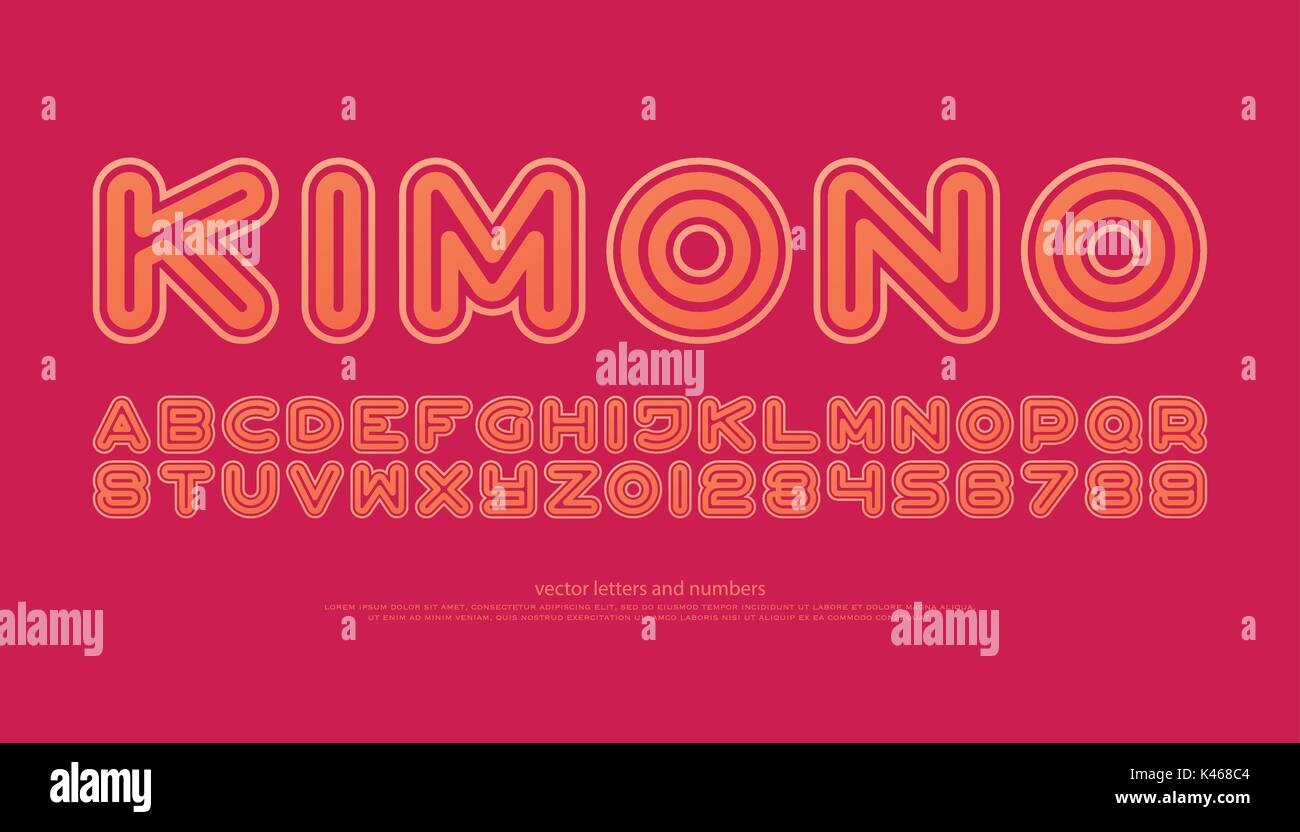 sans serif style alphabet letters and numbers. vector, font type design ...