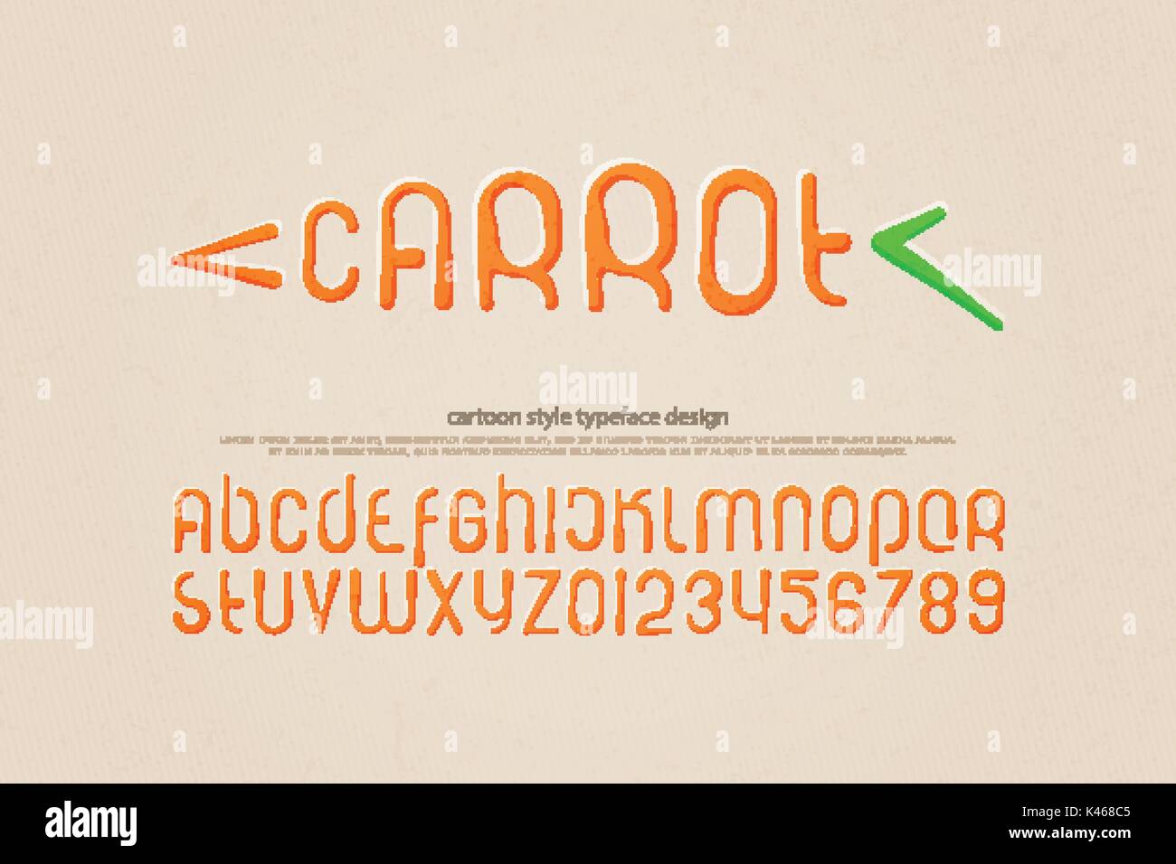 set of stylized alphabet letters and numbers. vector, cartoon style ...