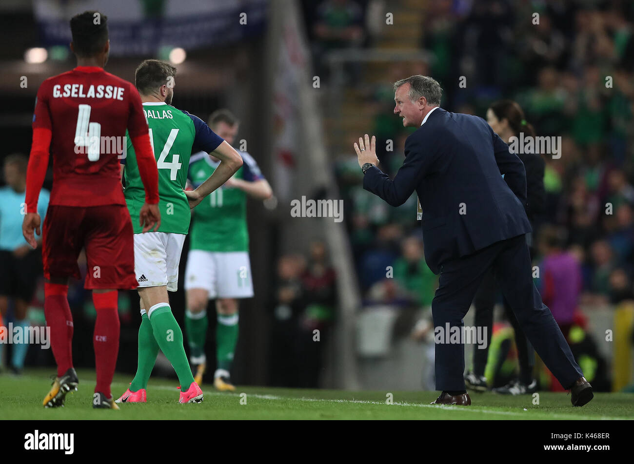 Northern Ireland manager Michael O'Neill during the 2018 FIFA World Cup ...