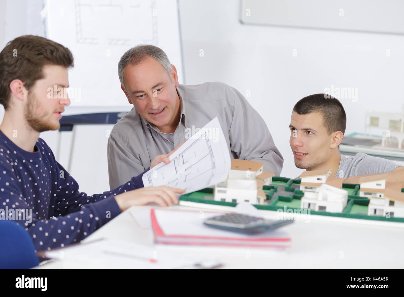 professional architects having advanced training courses in classroom ...