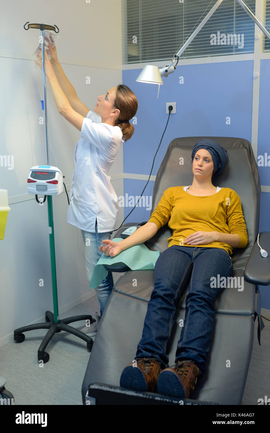 Sad Cancer Patient In Hospital