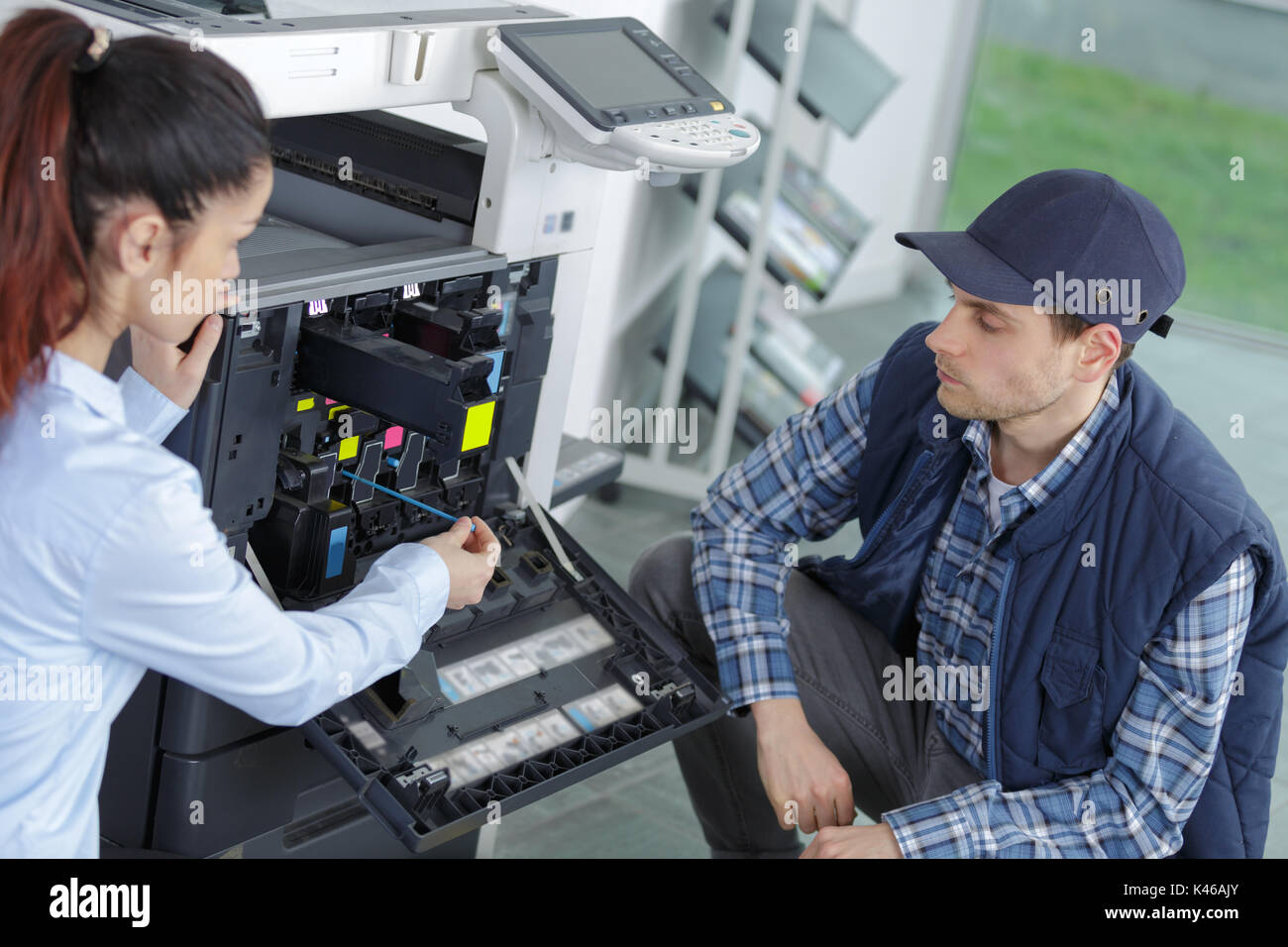 Computer technician trying repair computer hi-res stock photography and ...