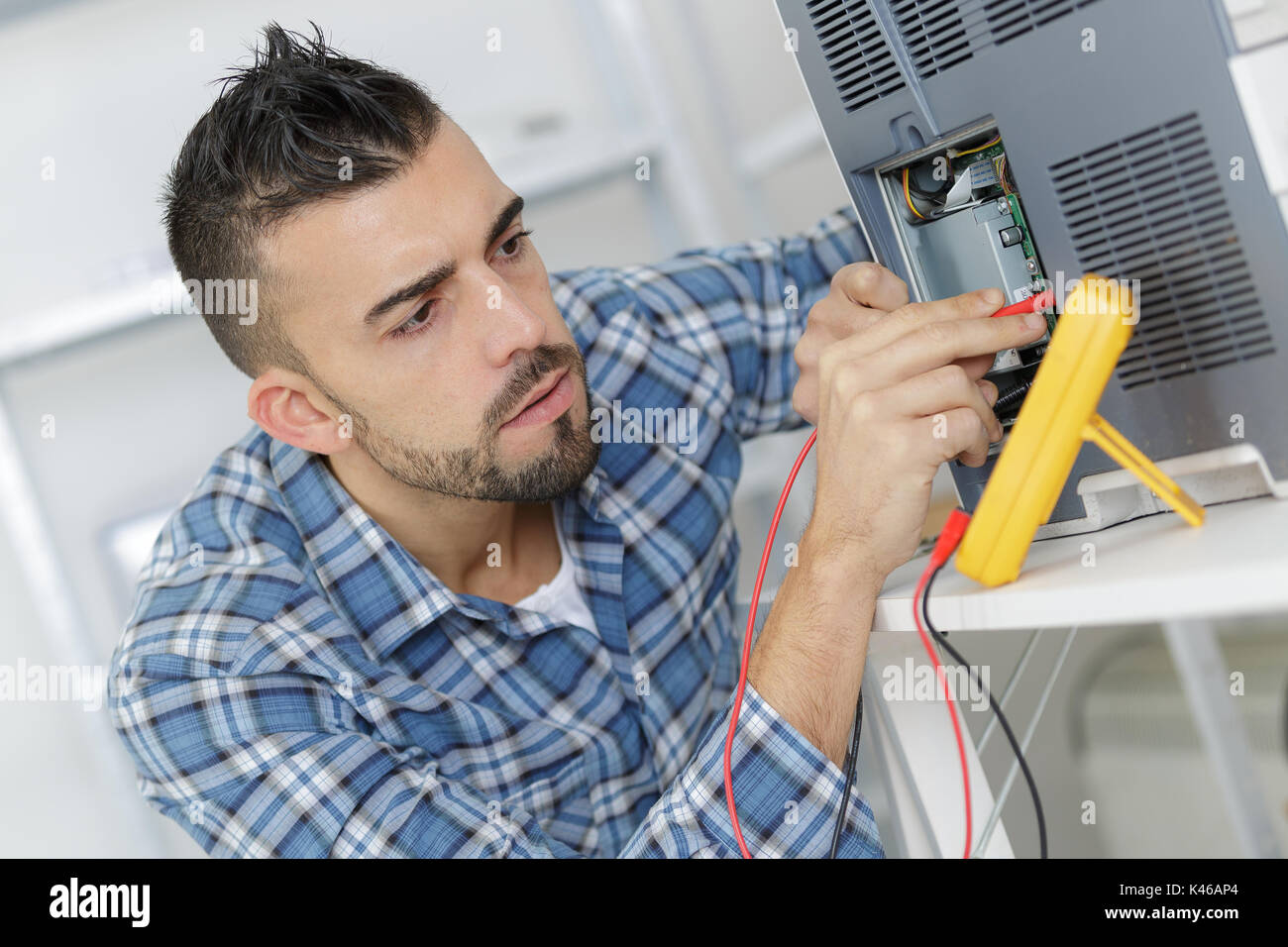 Lab technician testing circuit board hi-res stock photography and ...