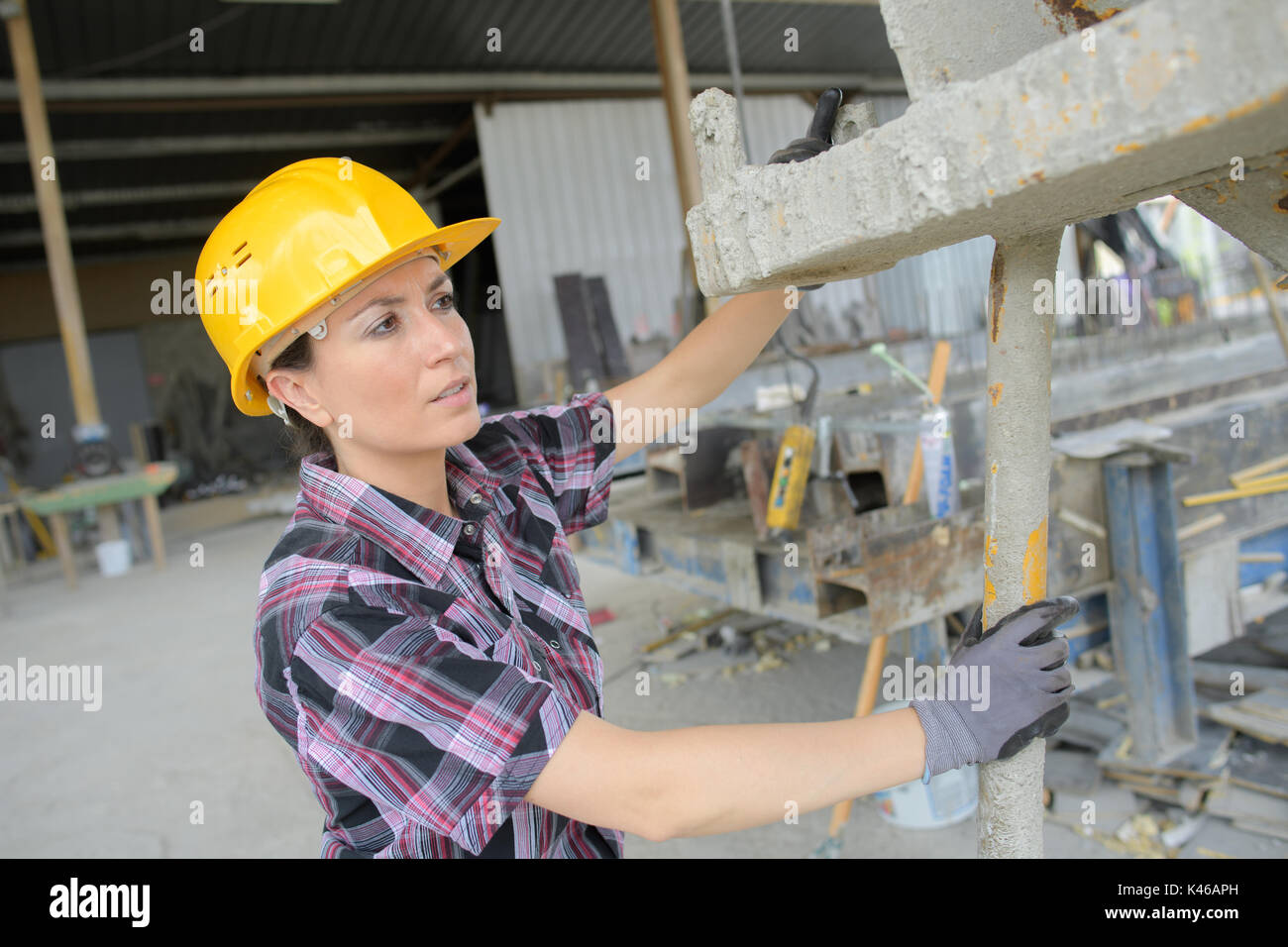 metalworker woman in factory Stock Photo - Alamy