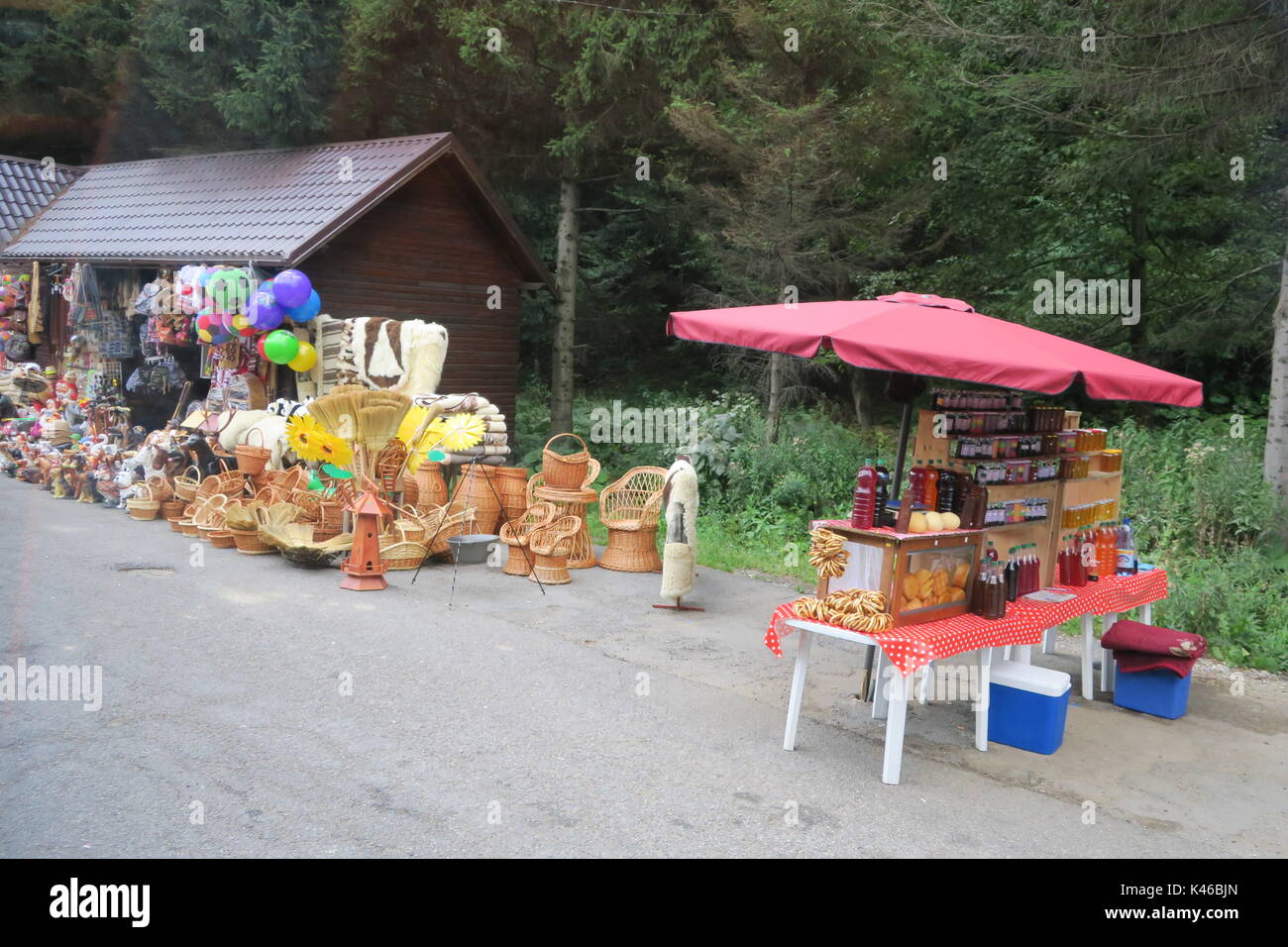 Roadside market on countryside in Romania Stock Photo - Alamy