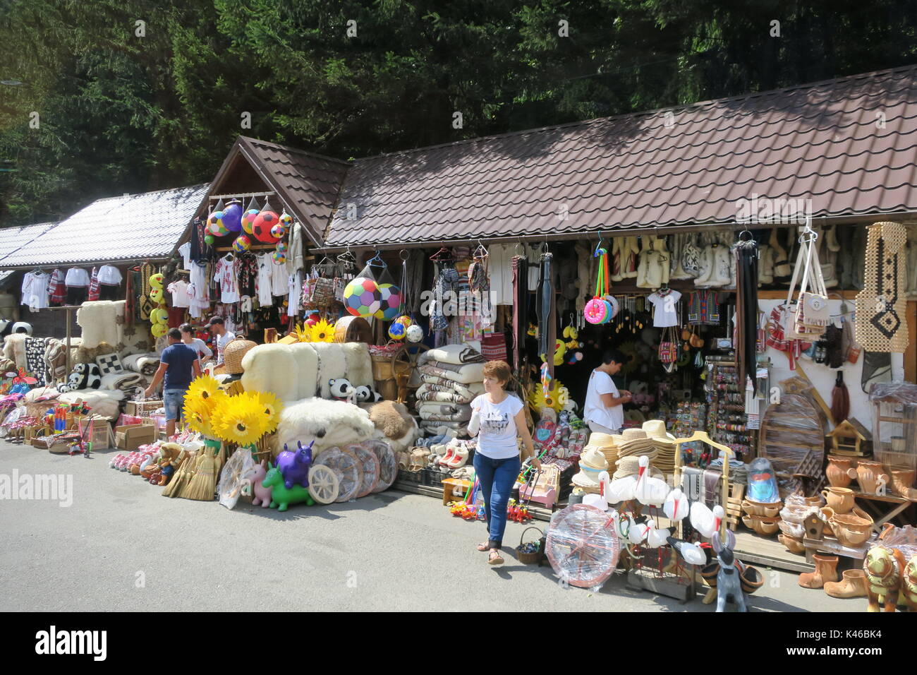 Roadside market on countryside in Romania Stock Photo - Alamy