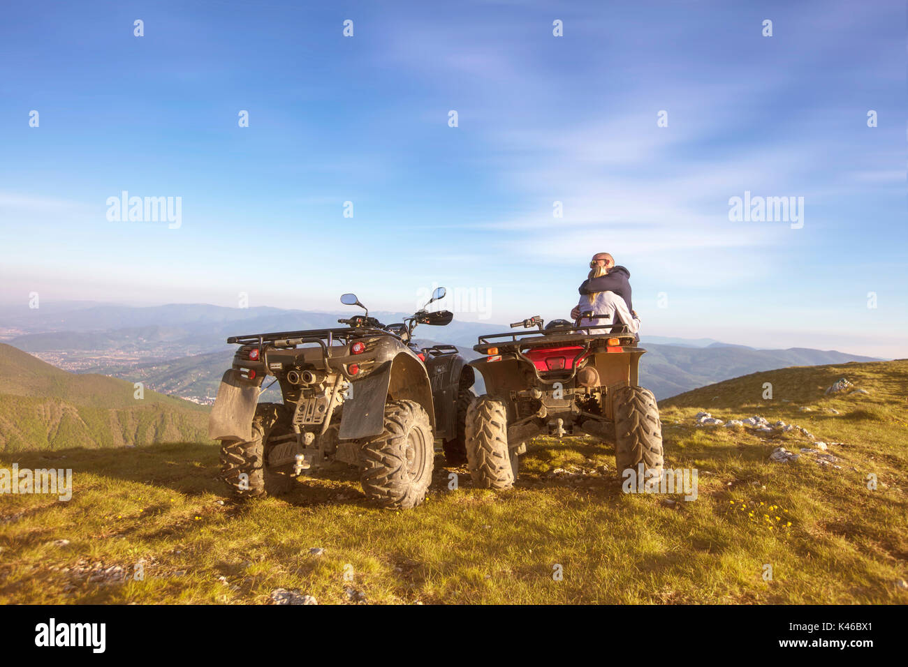 Young couple riding atv quad hi-res stock photography and images - Alamy