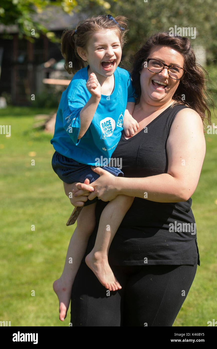 Nicole Doherty with her daughter Evie Doherty, four, who is starting ...