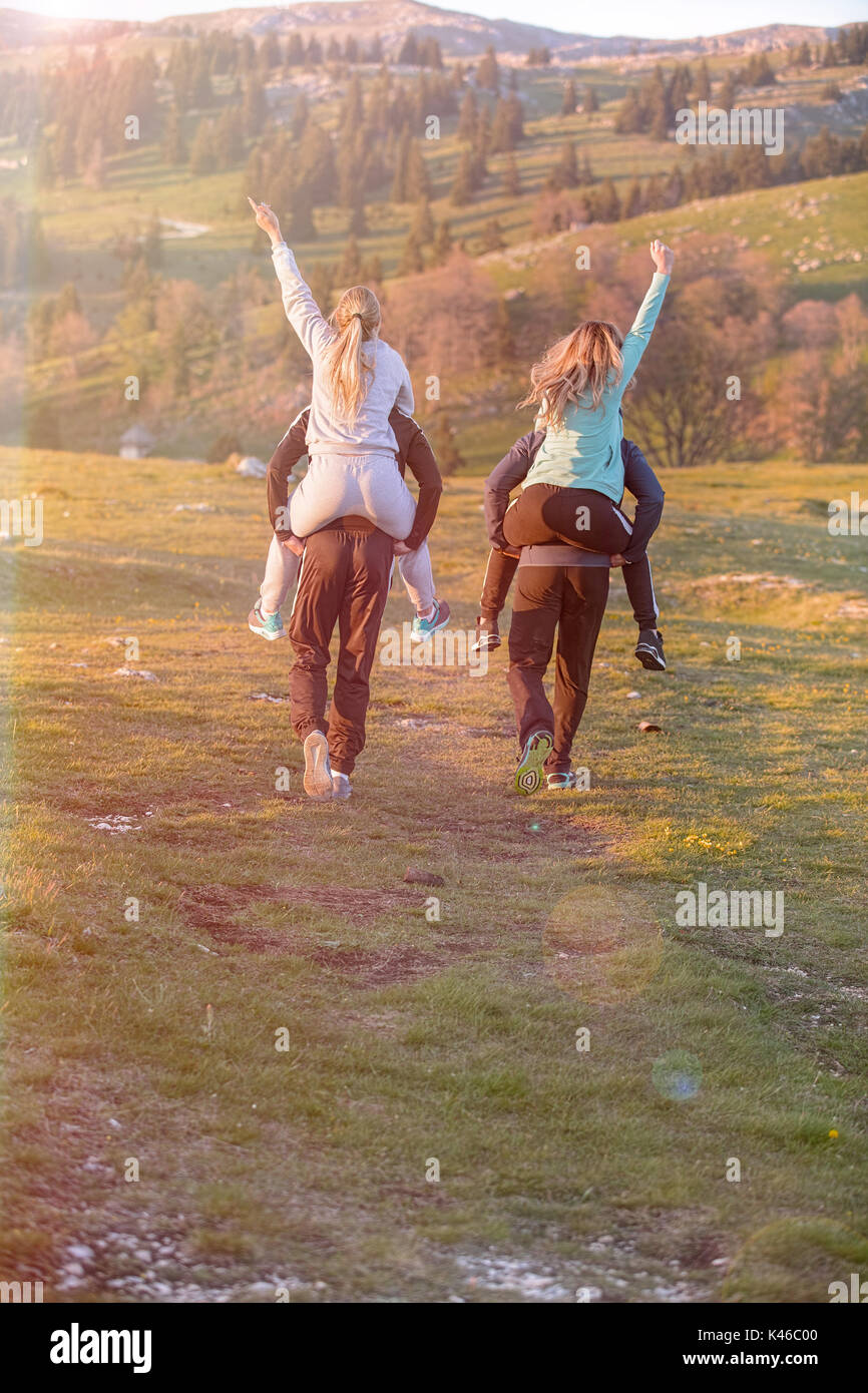 Female friend group fall hi-res stock photography and images - Alamy