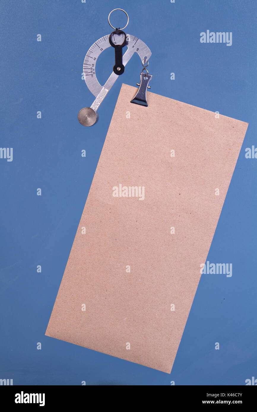 Retro small metal postal scale in landscape format with copy space ...