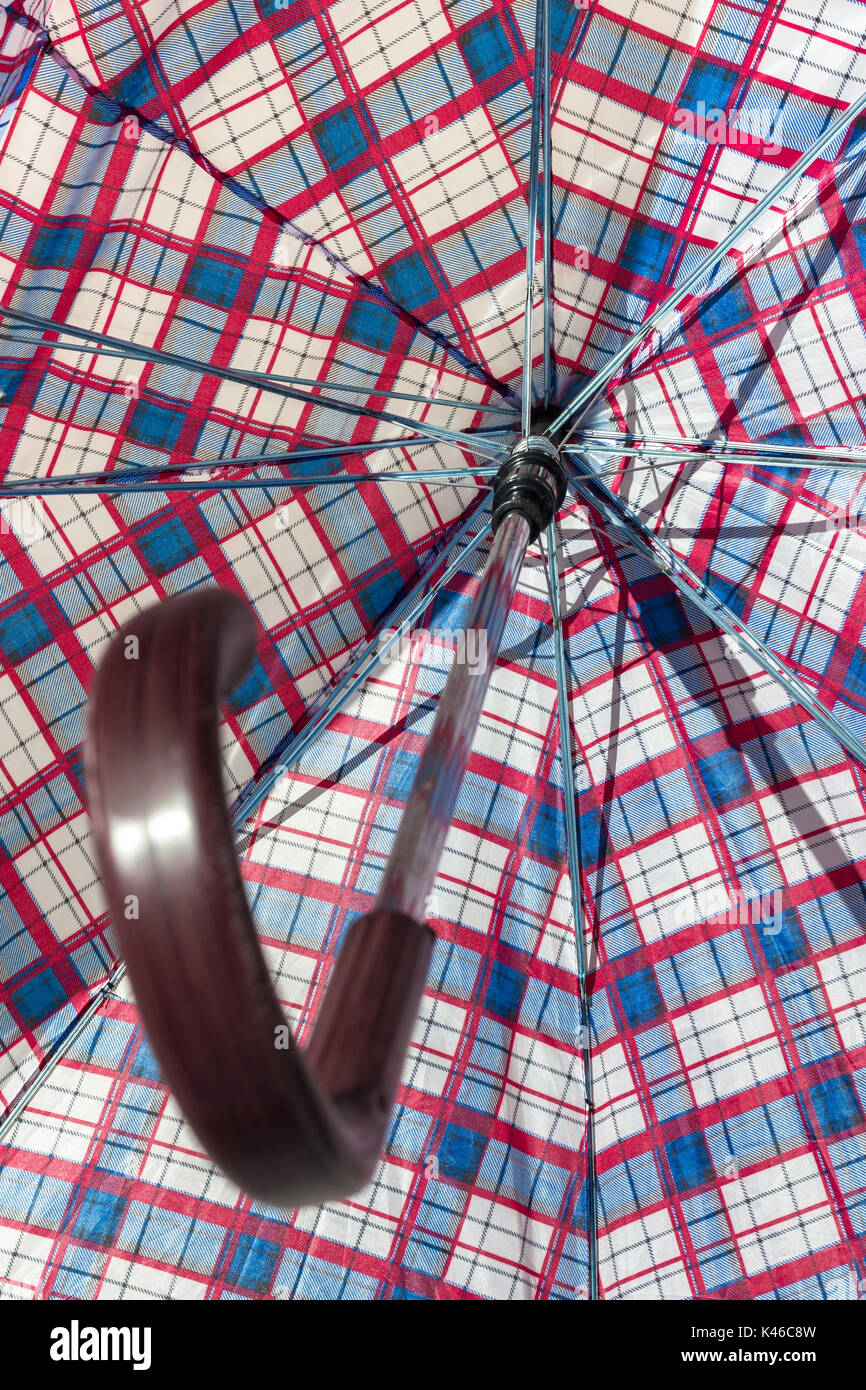 Closeup inside umbrella. Scottish style. Bottom view Stock Photo - Alamy