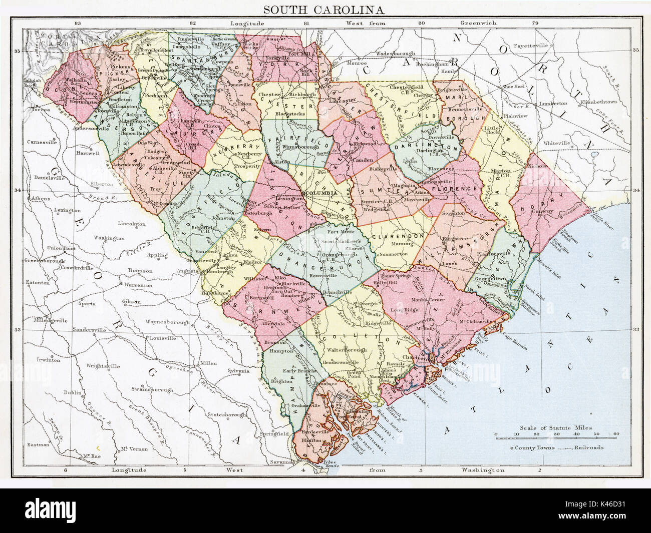 Map of sumter south carolina hi-res stock photography and images - Alamy