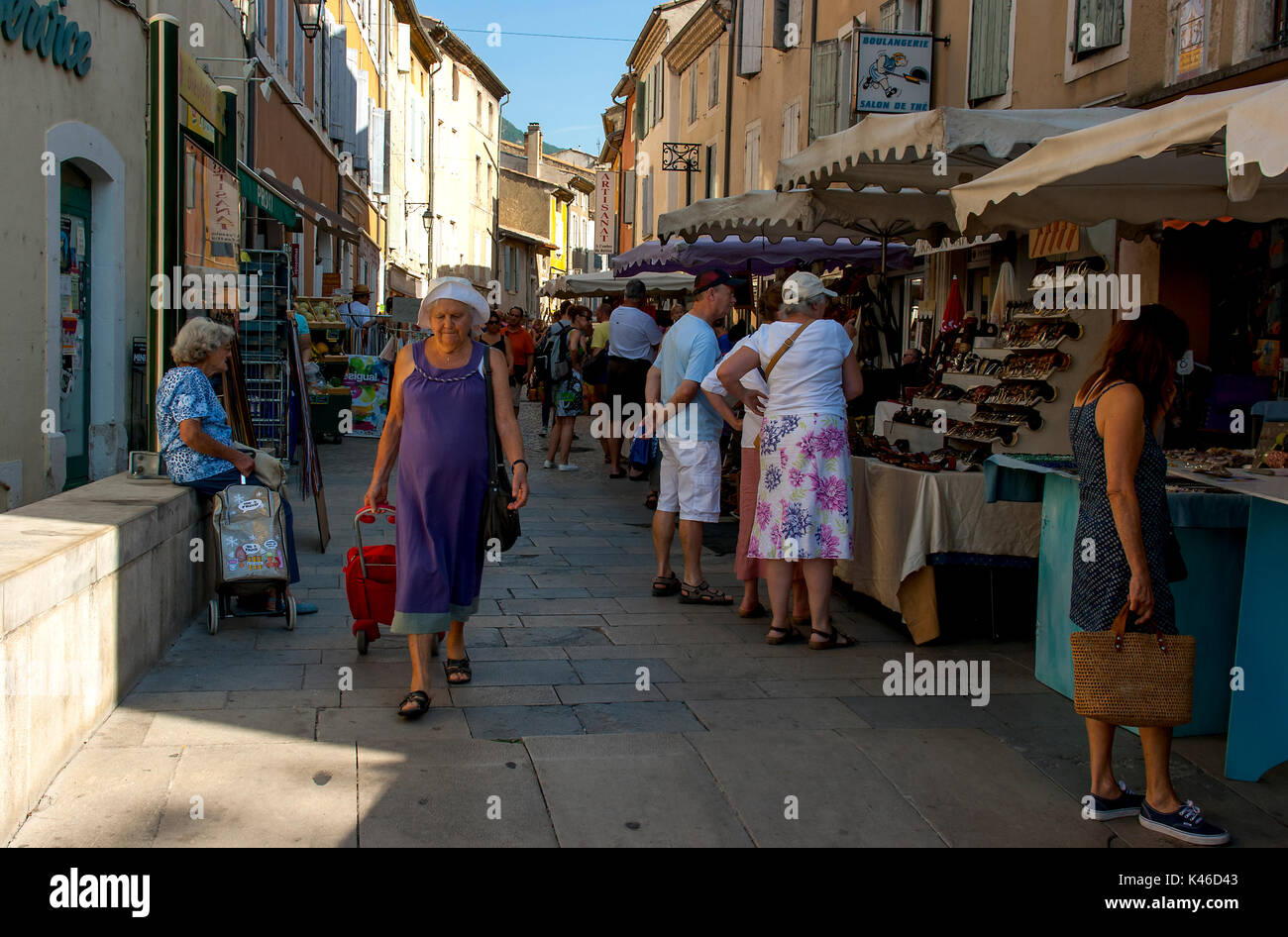 Typical traditional french street market stall stalls hi-res stock ...