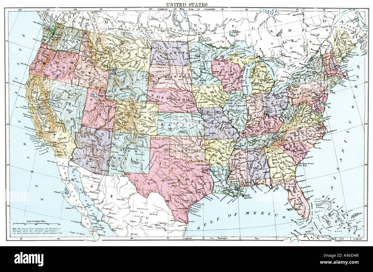 Antique united states map hi-res stock photography and images - Alamy