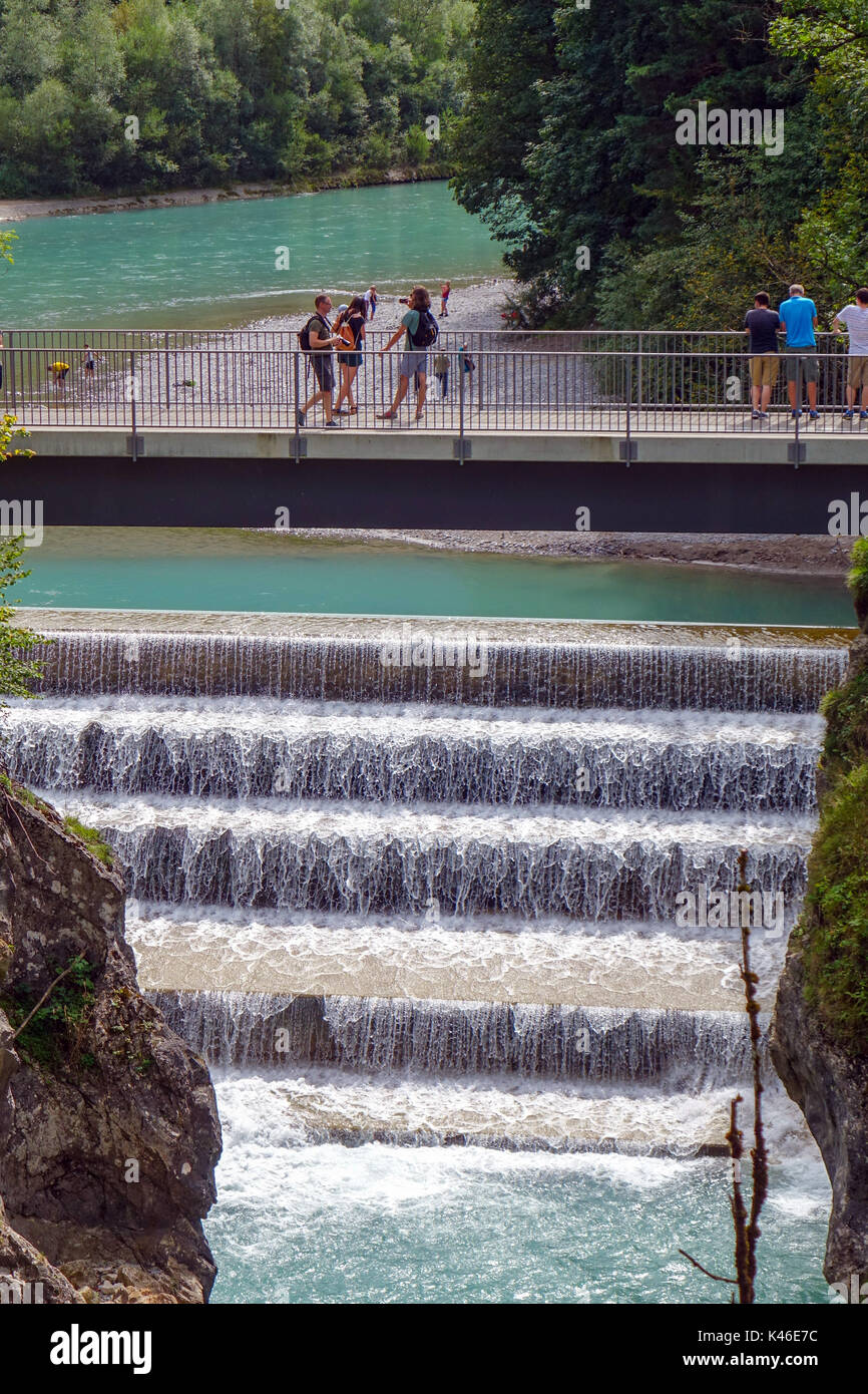 Lechfall bridge and gorge Füssen, Bavaria, Germany, Part of Romantic ...
