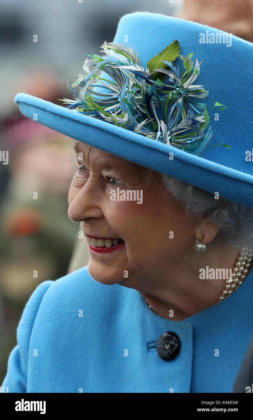 Queen Elizabeth II on the Queensferry Crossing during the official ...
