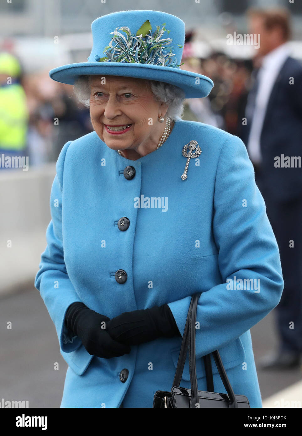 Queen Elizabeth II on the Queensferry Crossing during the official ...