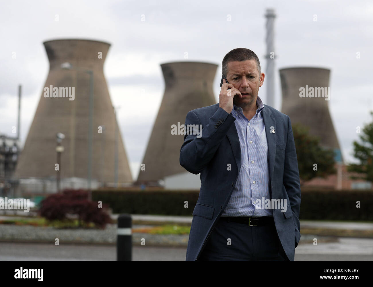 Unite's assistant general secretary Howard Beckett outside the Ineos ...