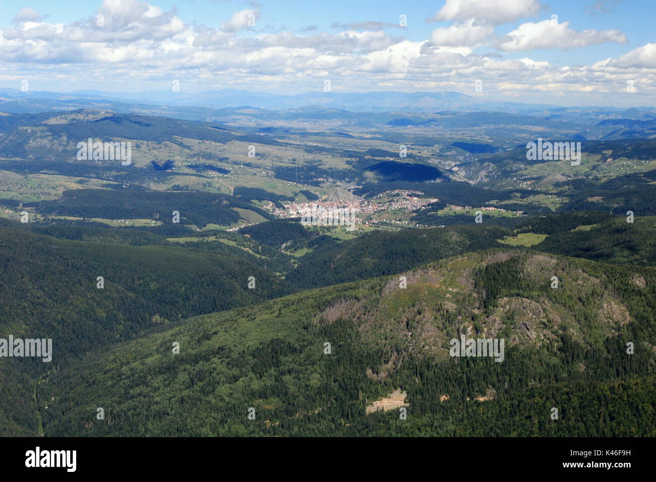 Town of Rozaje in Montenegro seen from surrounding mountains Stock ...