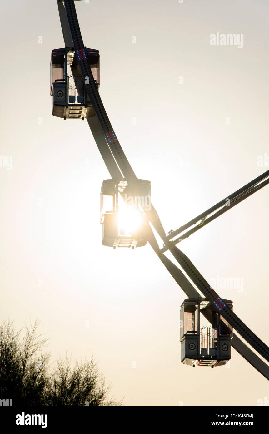 View of the cabins of a panoramic wheel Stock Photo - Alamy