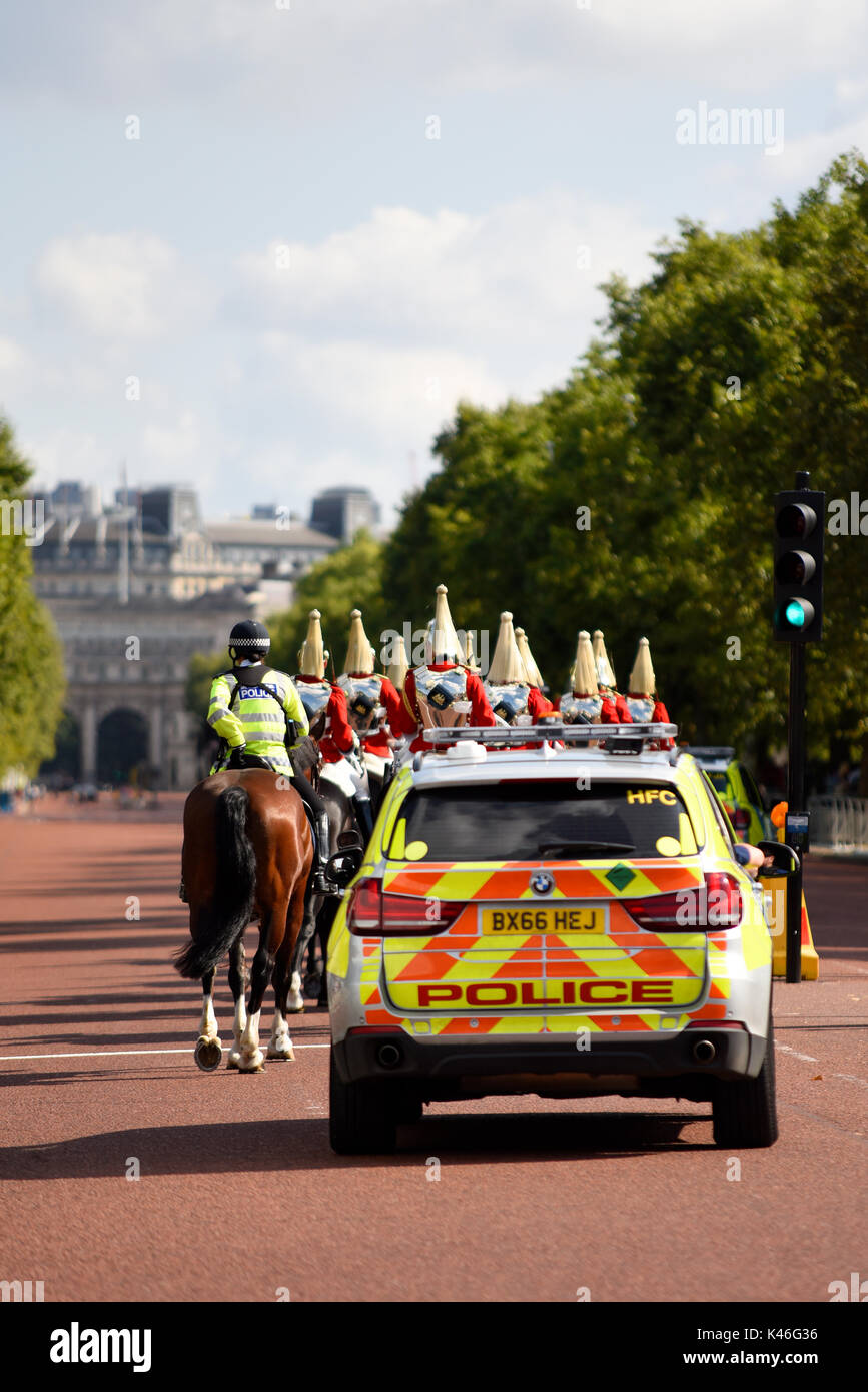 Police security escort for the changing of the guard ceremony mounted ...