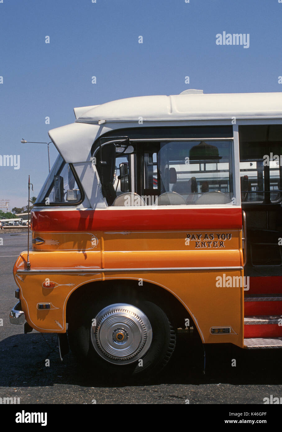colorful Maltese bus in Valletta, Malta Stock Photo - Alamy